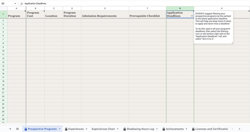Ultimate Tracking Hours Spreadsheet for PA School Applications! - Etsy