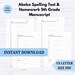 Manuscript Abeka Spelling List Test & Homework Template, 5th Grade ...