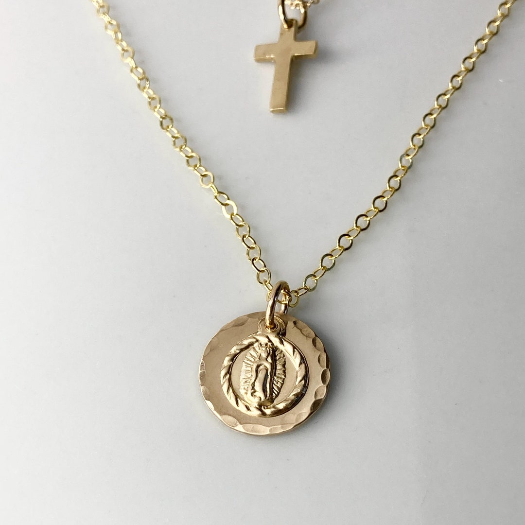 Blessed Mother Virgin Mary Lady of Guadalupe Necklace 14K Gold Filled ...