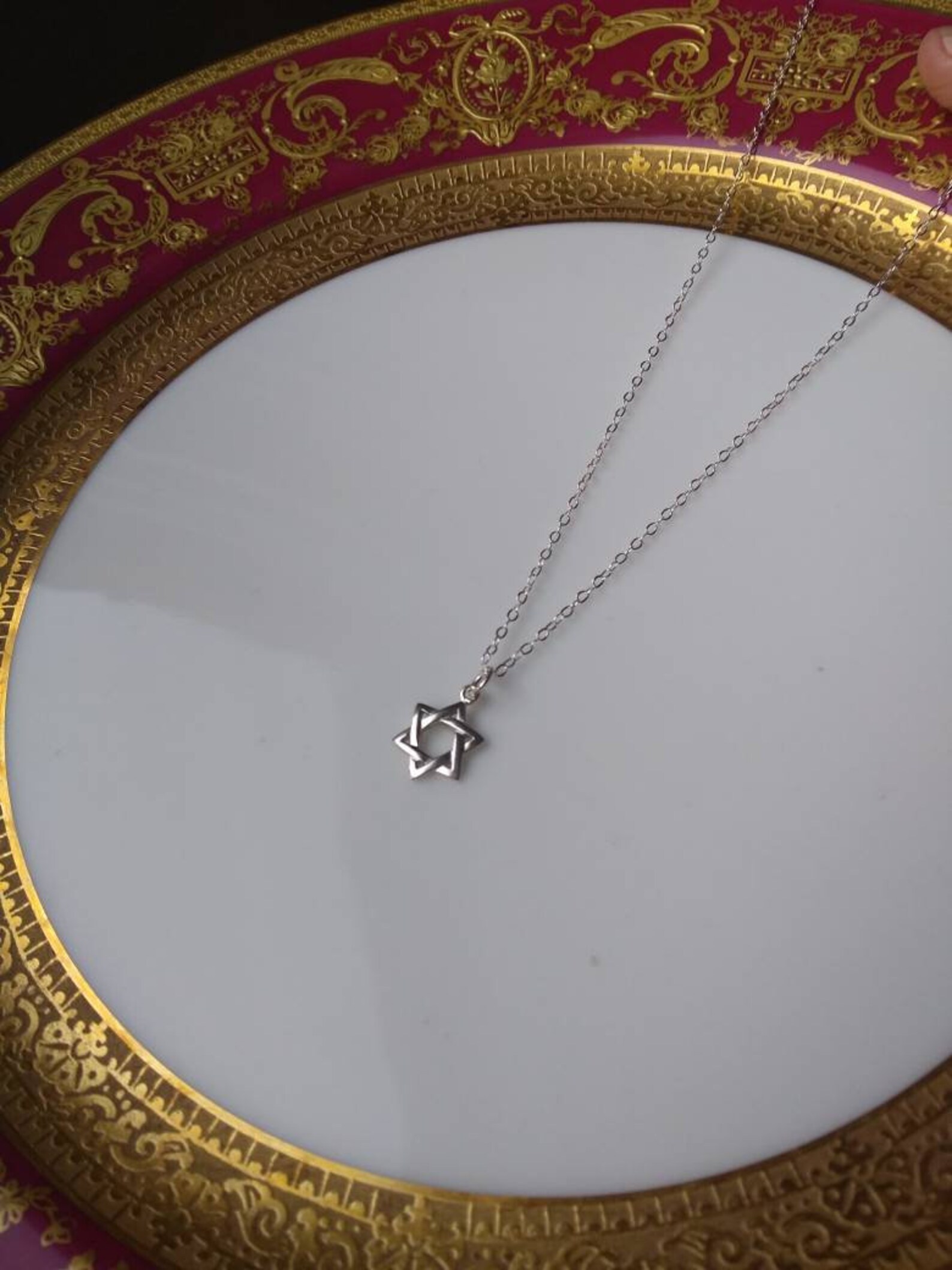 Star of David Necklace Sterling Silver Gold or Rose Gold | Etsy