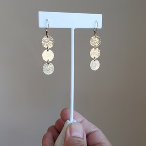 Triple Disc Earrings Gold Earrings Gold Disc Earrings - Etsy