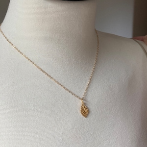 Tiny Peacock Feather Necklace 14K Gold Fill Chain Good Luck - Etsy