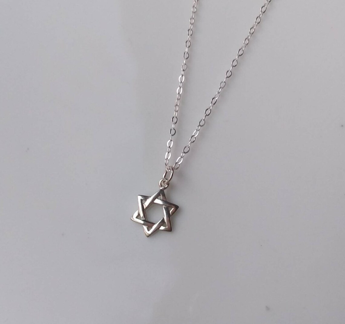Star of David Necklace Sterling Silver Gold or Rose Gold | Etsy