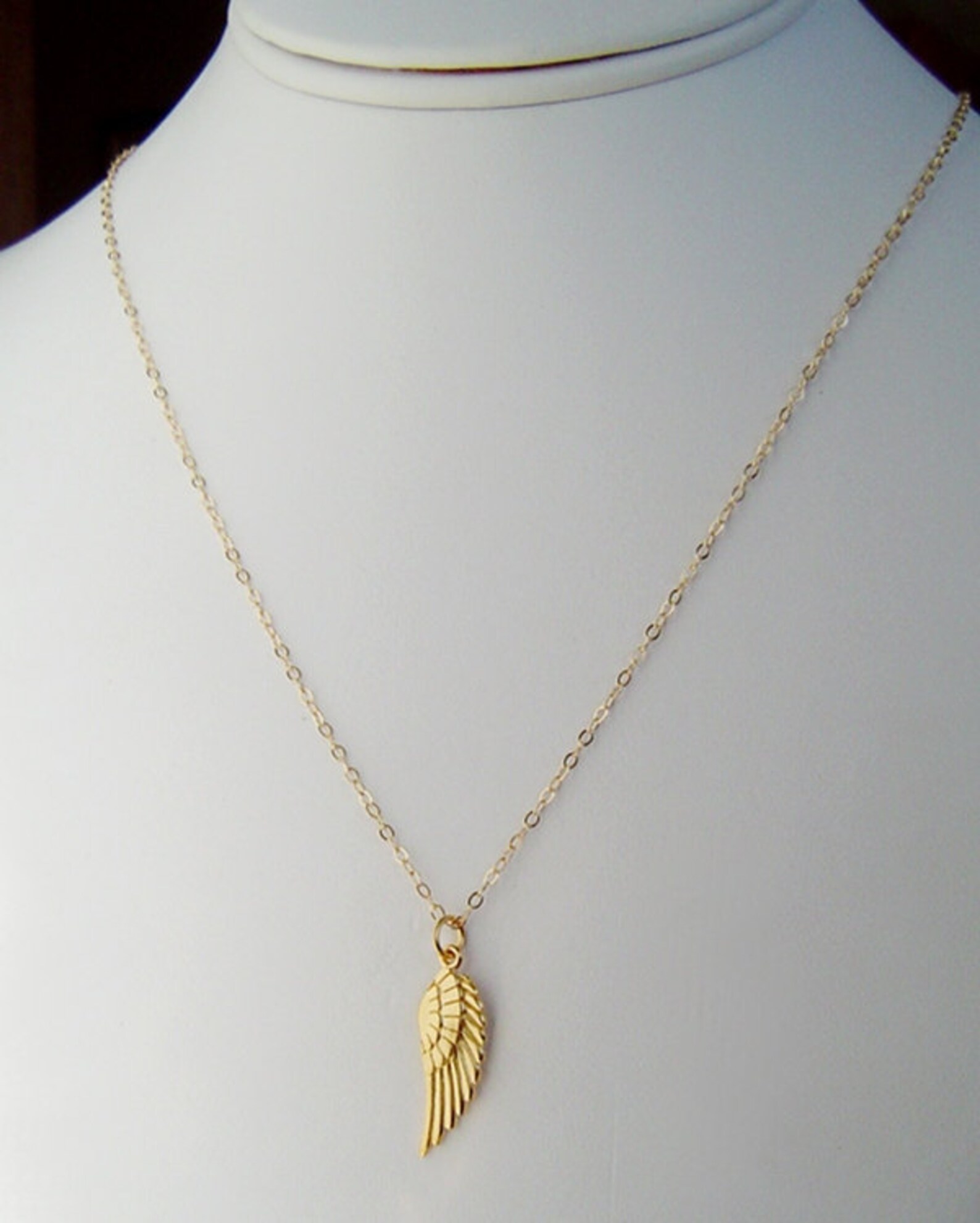 Gold Angels Wing Necklace Rose Gold Wing Necklace Angel - Etsy