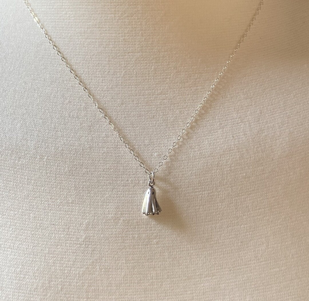Spooky Ghost Necklace, Sterling Silver Ghost, Halloween Ghouls Ghostly ...