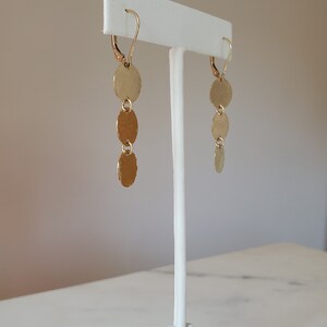 Triple Disc Earrings Gold Earrings Gold Disc Earrings - Etsy