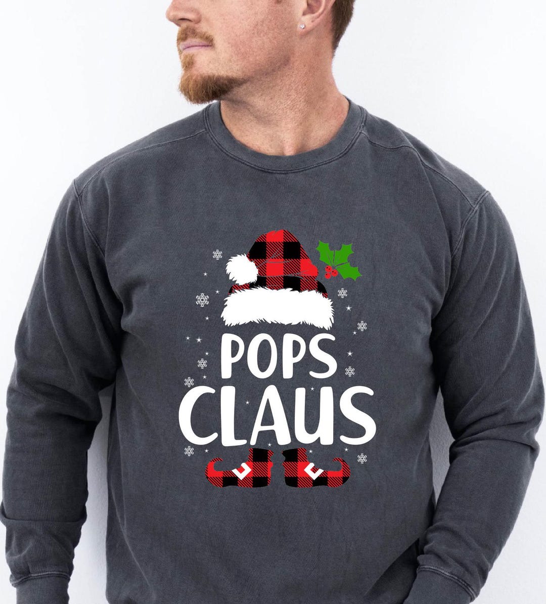 Christmas Pops Claus Sweatshirt, Cute Pops Claus Xmas Sweat, Funny Pops ...