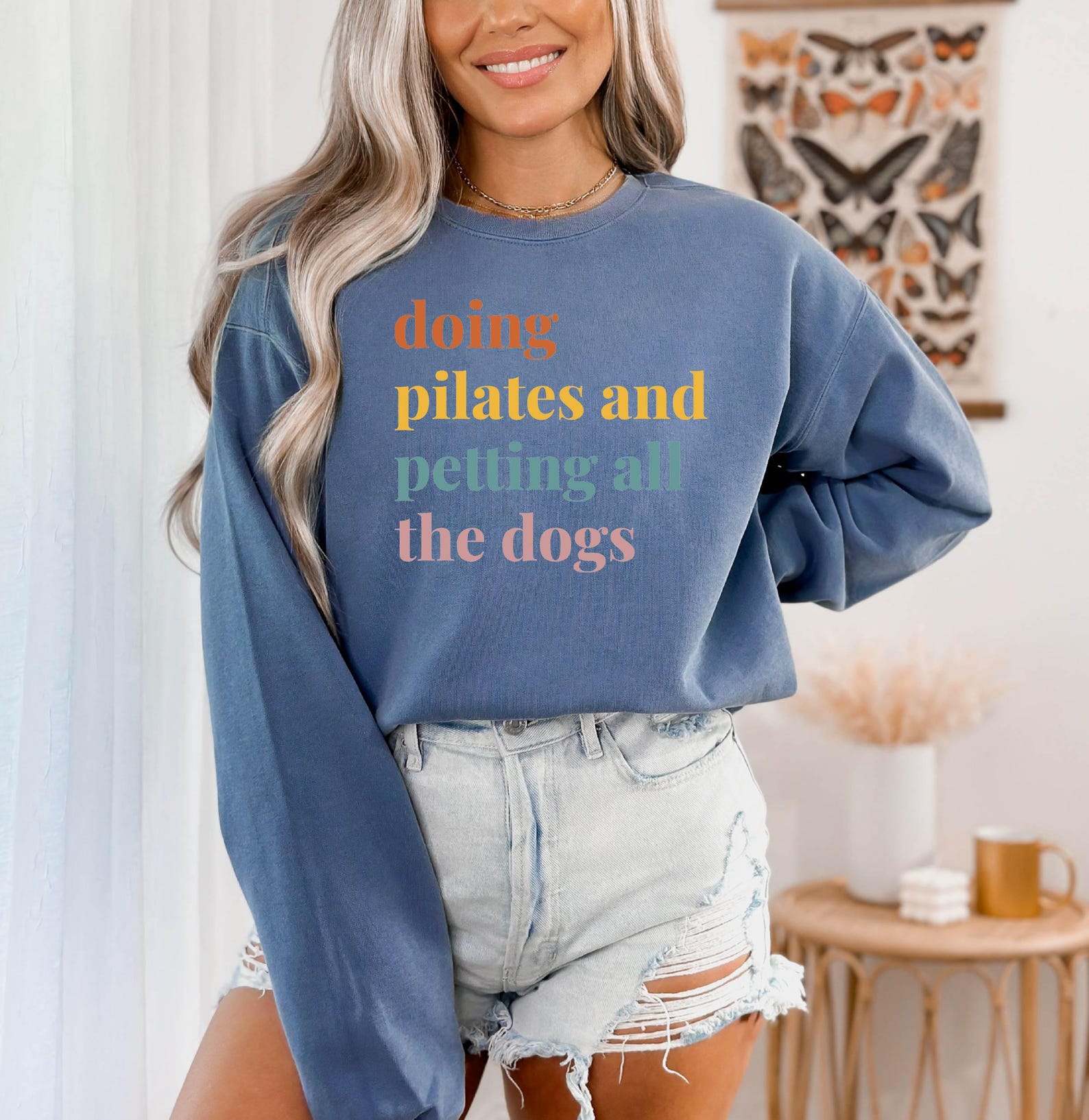 Doing Pilates and Petting All the Dogs Sweatshirt, Dog Lover Gift Sweat ...