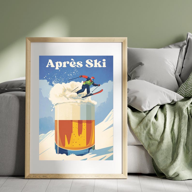 Aprés Ski Wall Art, Ski Beer Poster, After Ski, Beer Poster, Beer Wall Art, Winter Wall Art ...