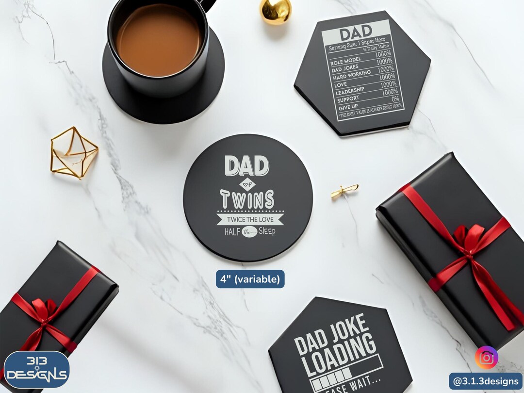 Engraved Slate Coasters for Dad: Personalized Father's Day Gift - Etsy