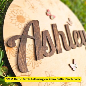 Custom 3D Wildflower Name Sign - Personalized Wooden Wall Decor ...