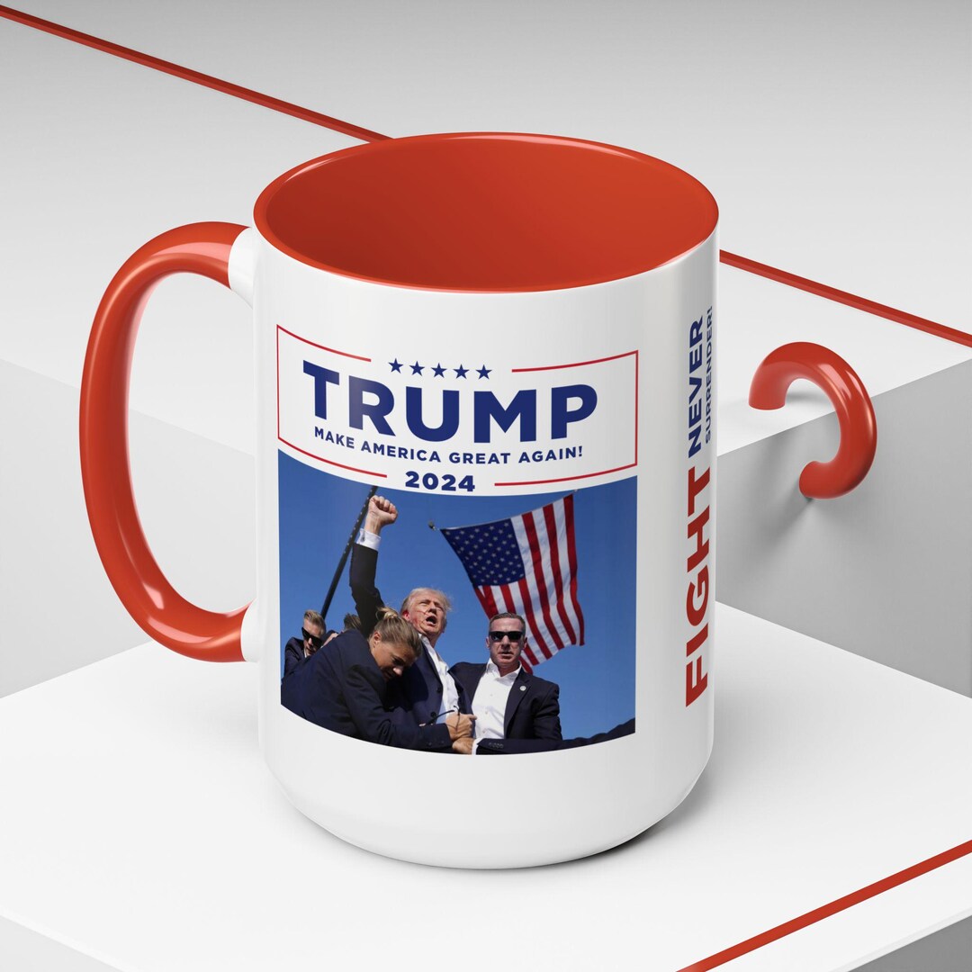 Donald Trump 2024 Ceramic Coffee Mug, Trump Assassination Attempt ...