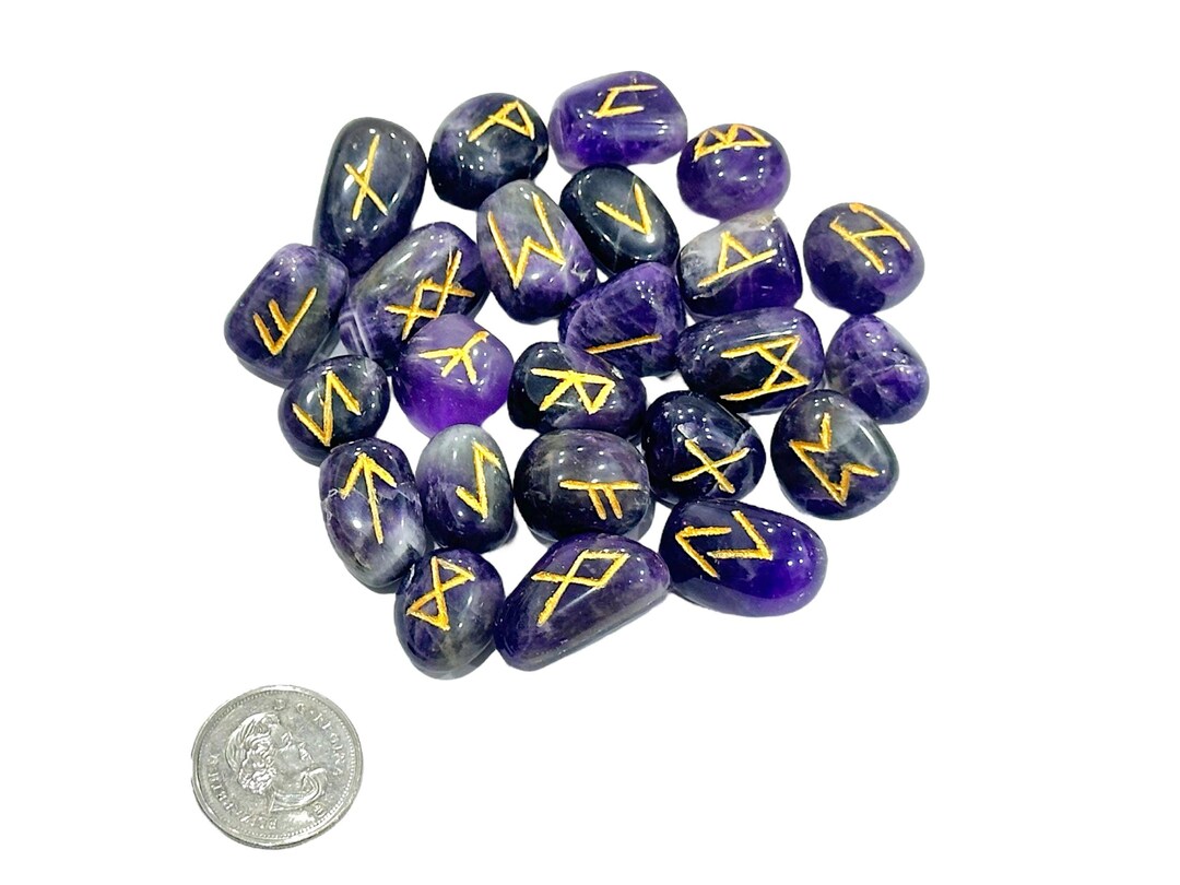 Amethyst Rune Set - Handcrafted Crystal Runes for Meditation ...