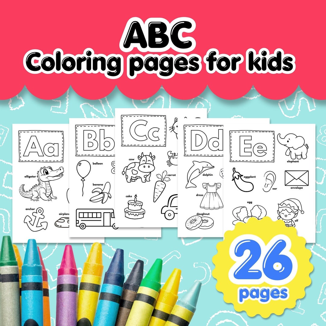 ABC Coloring Pages for Kids, 26 Printable Alphabet, Kids Educational ...