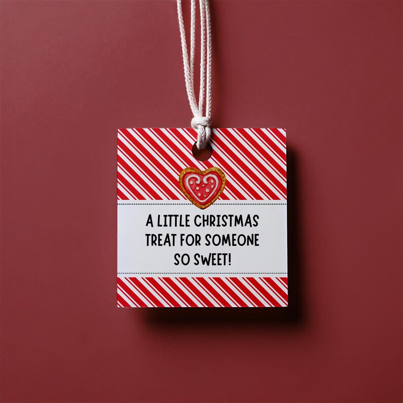 Printable Christmas Cookie Gift Tags 2x2 Inch Holiday Labels PDF, Set ...
