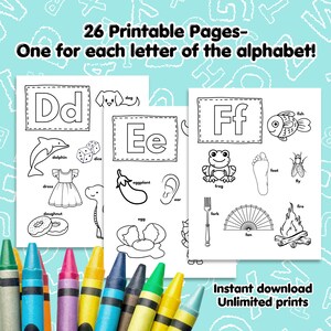 ABC Coloring Pages for Kids, 26 Printable Alphabet, Kids Educational ...