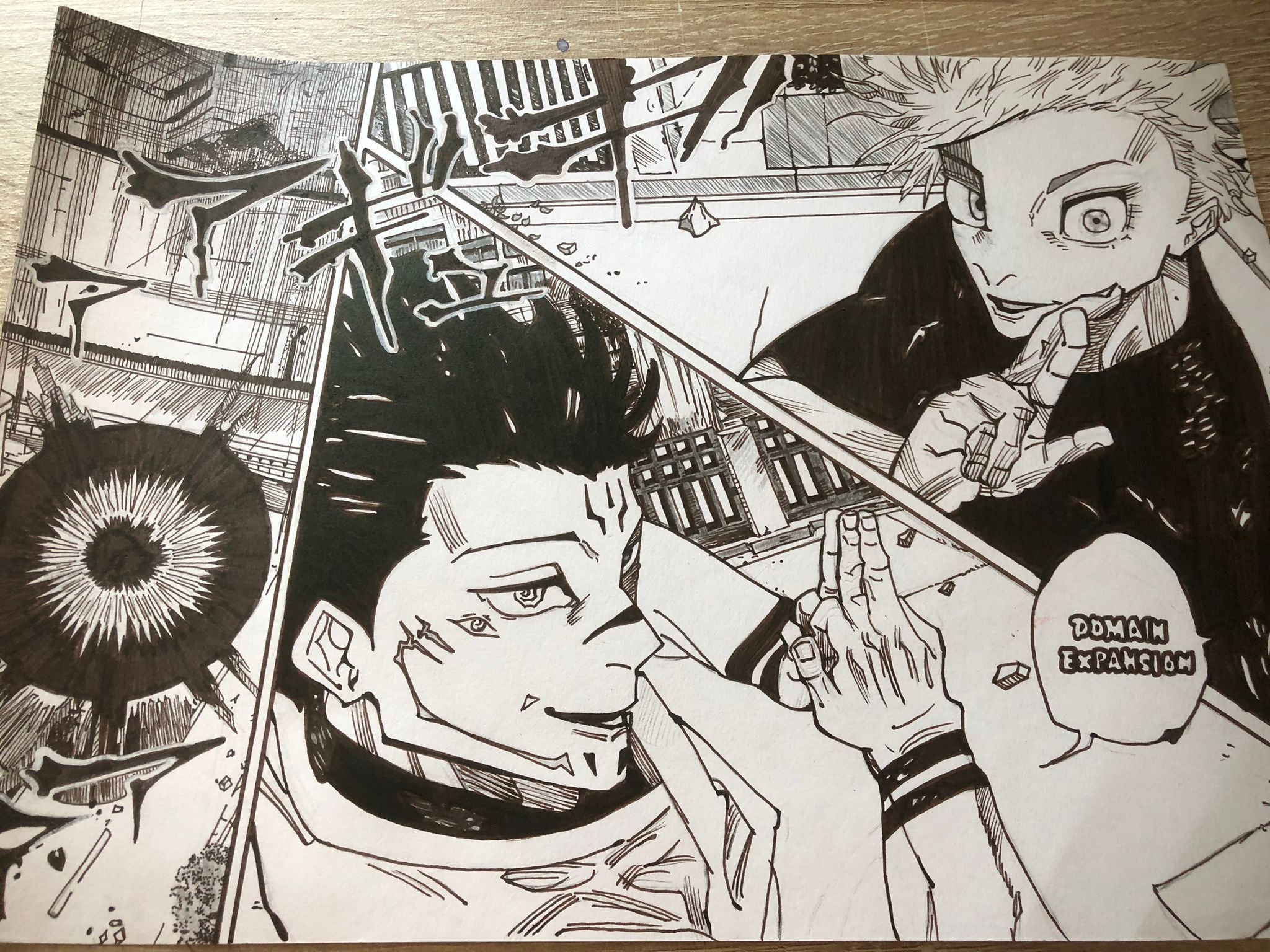Sakuna Vs Gojo Drawin. Anime Manga Drowing. Jujutsu Kaisen A4 - Etsy