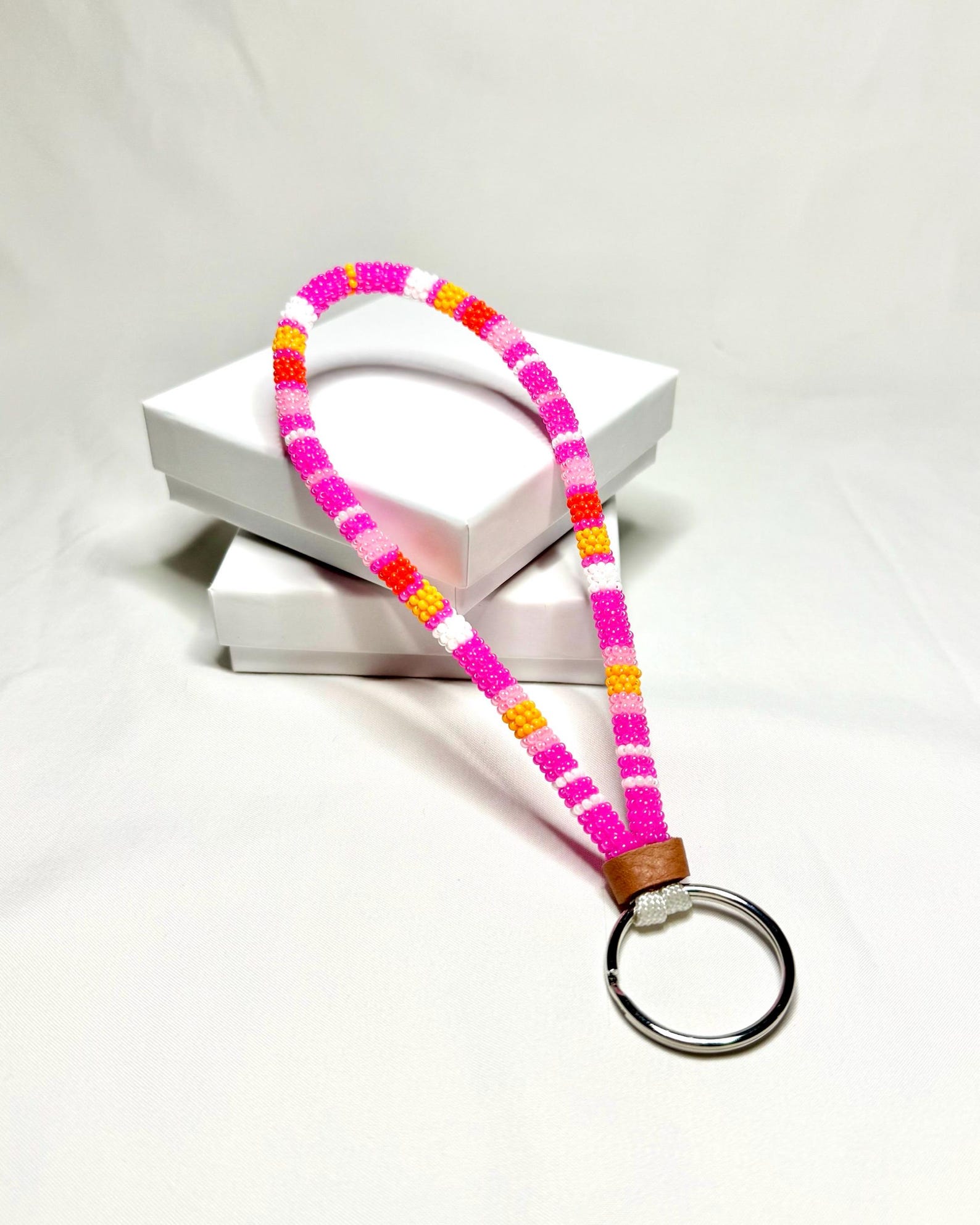 Beaded Keychain Wristlet, Native Style Beaded Keychain, Seed Bead ...