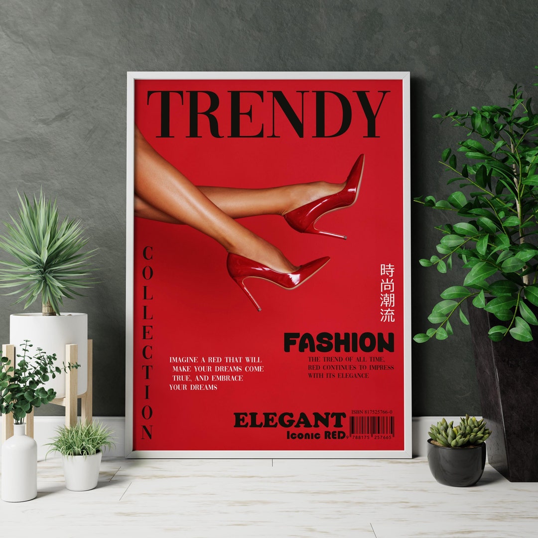 Fashion Magazine Poster, Vintage Fashion Magazine Poster, Retro Fashion ...