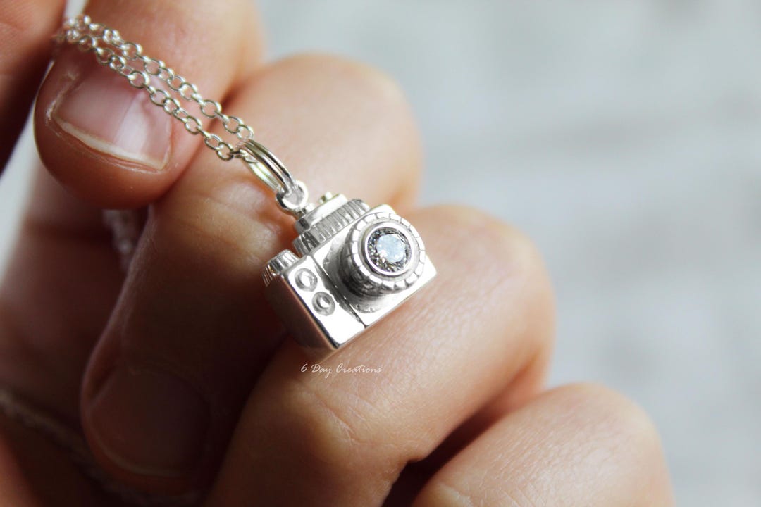 Camera Necklace | S925 Sterling Silver | Tiny Camera Pendant ...