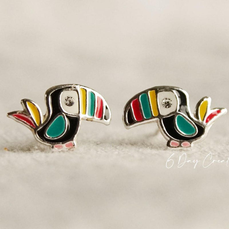 Toucan Bird Stud Earrings - Etsy