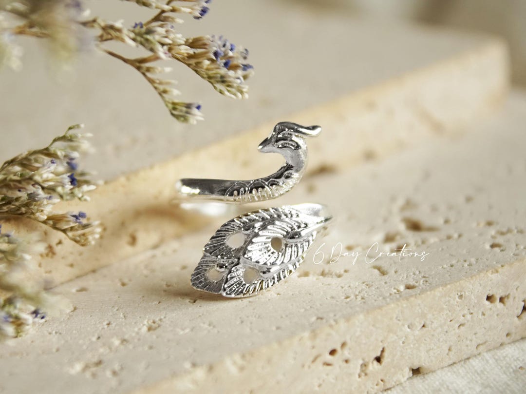 Peacock Ring | 925 Sterling Silver | Funny Accessory | Bird Mom ...