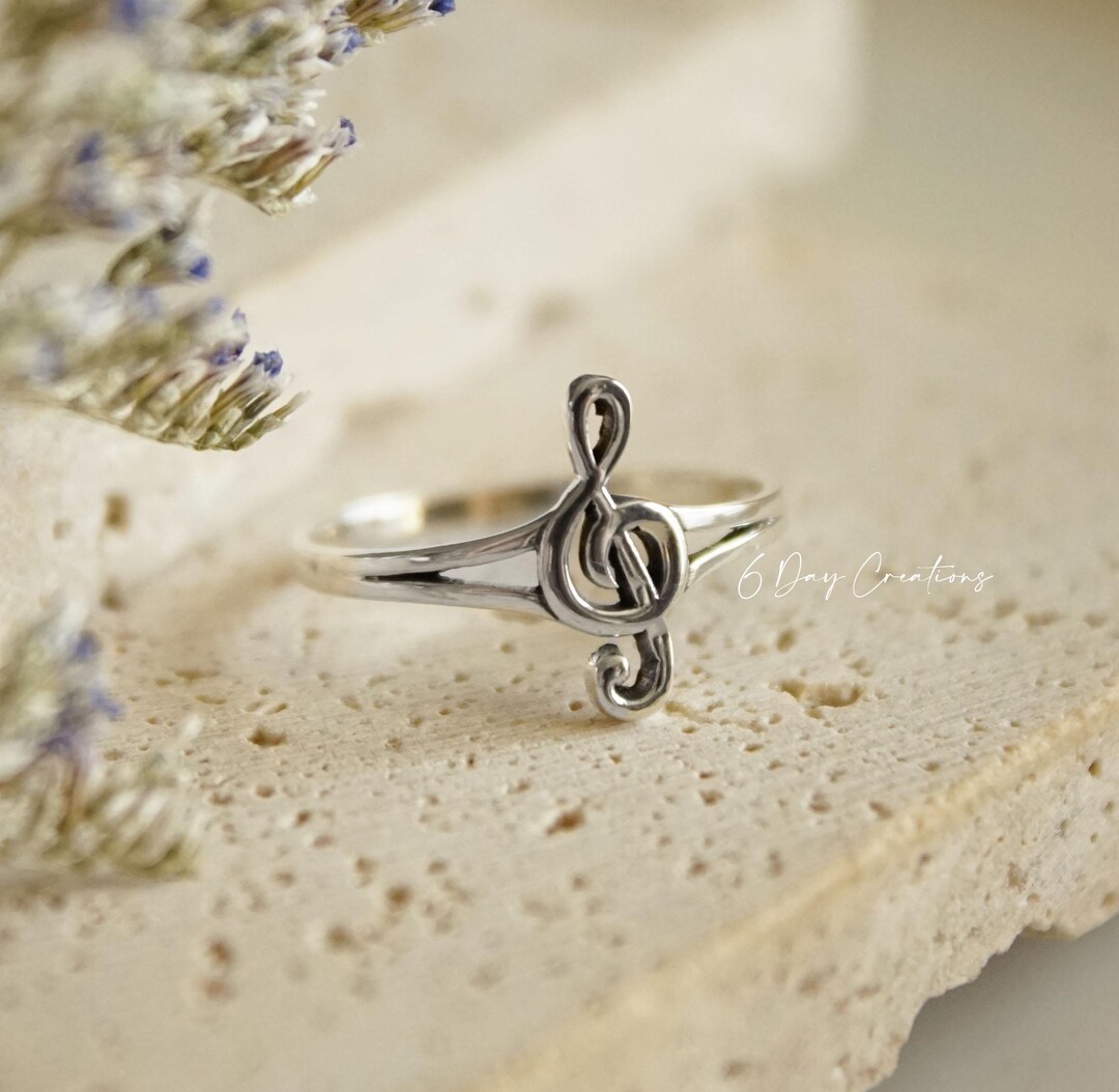 Treble Clef Ring | 925 Sterling Silver | Gift for Her | Cute Accessory ...