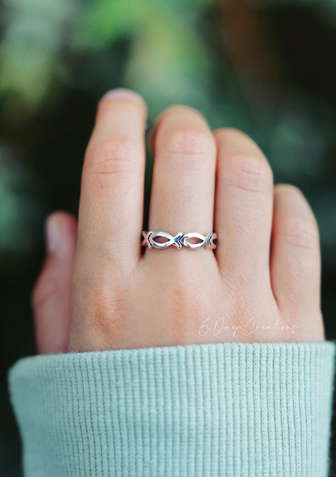Christian Jesus Fish Symbol Ring | .925 Sterling Silver Jewelry | Faith Ring | Minimalistic ...