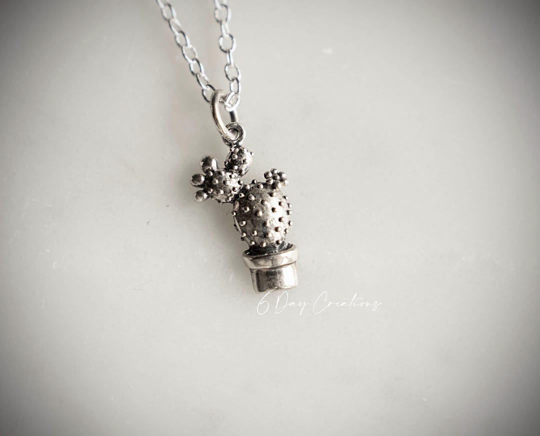 Adorable Cactus Succulent Necklace | 925 Sterling Silver | Minimalist ...