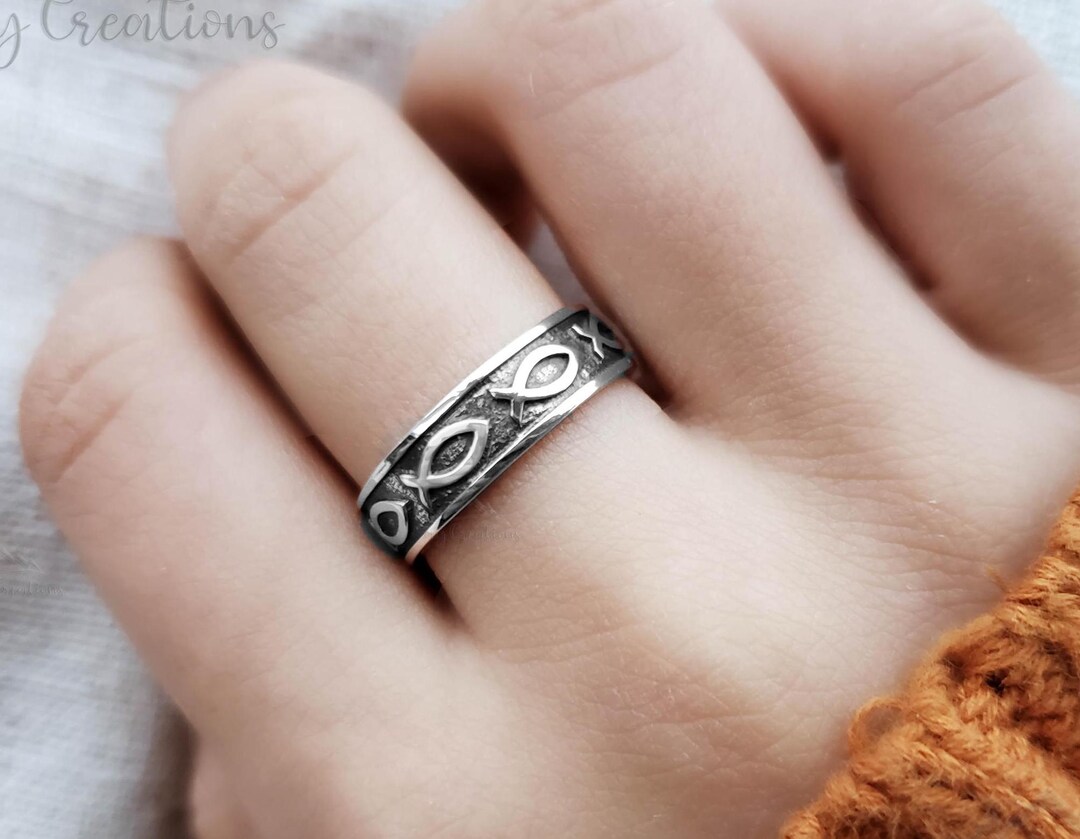 Christian Fish Ring | .925 Sterling Silver Jewelry | Faith Ring ...