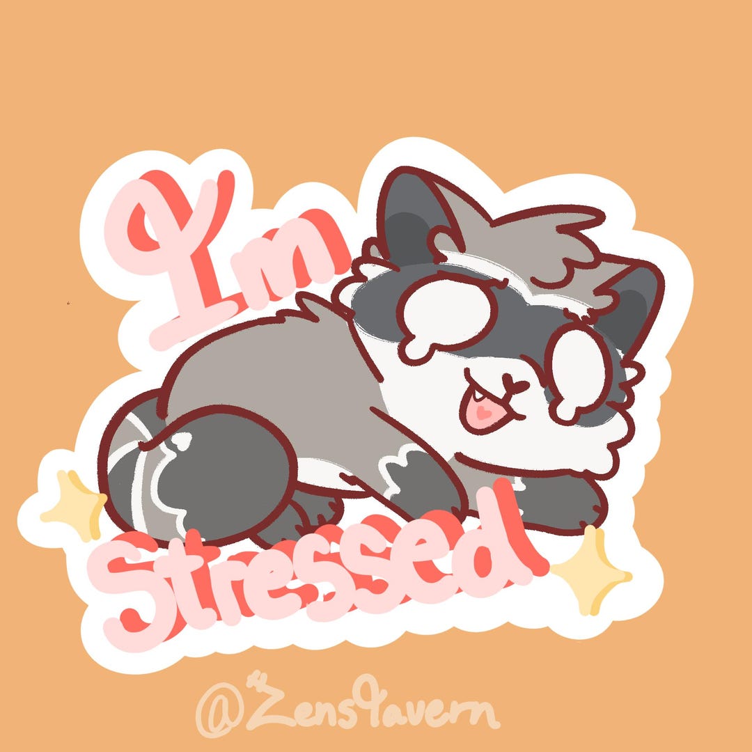 Im Stressed Trash Panda Sticker - Etsy