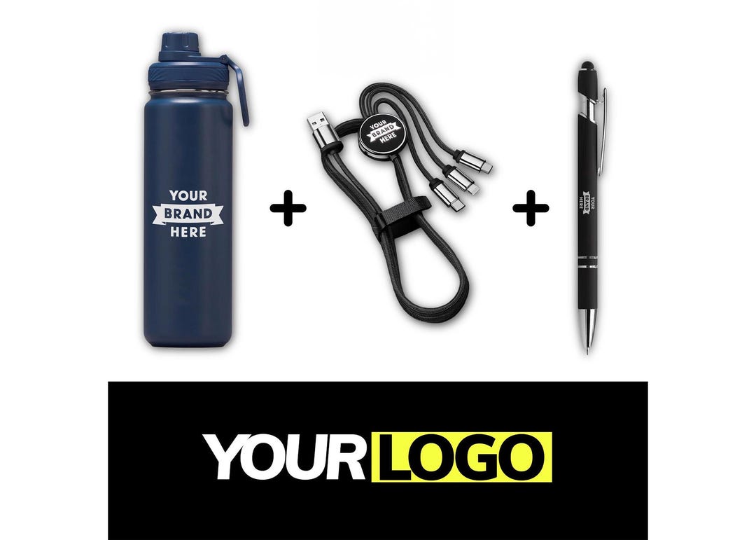 Personalized Thermos Gift Set: 24oz Double Wall, Charging Cable ...