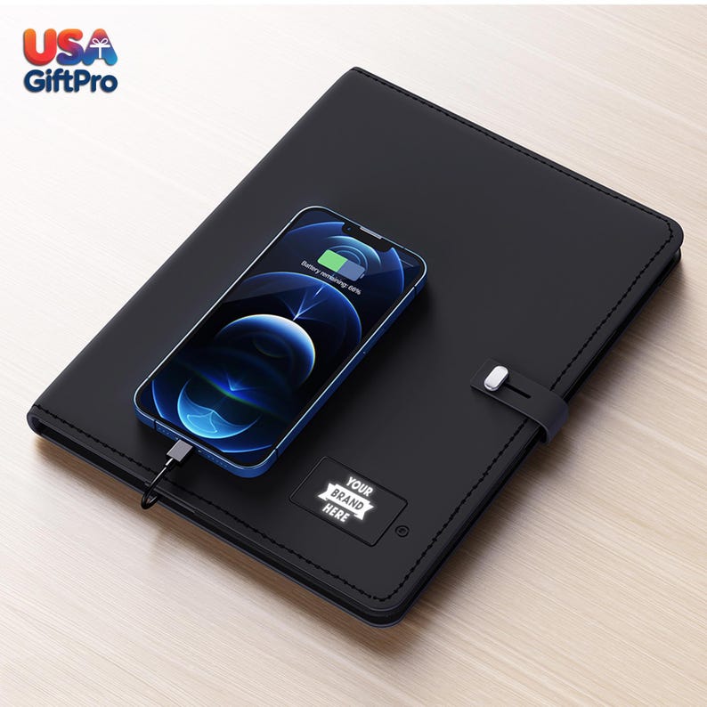 Light-up Portfolio Charger Notebook: Corporate Gift Set With Pen & 3-in ...