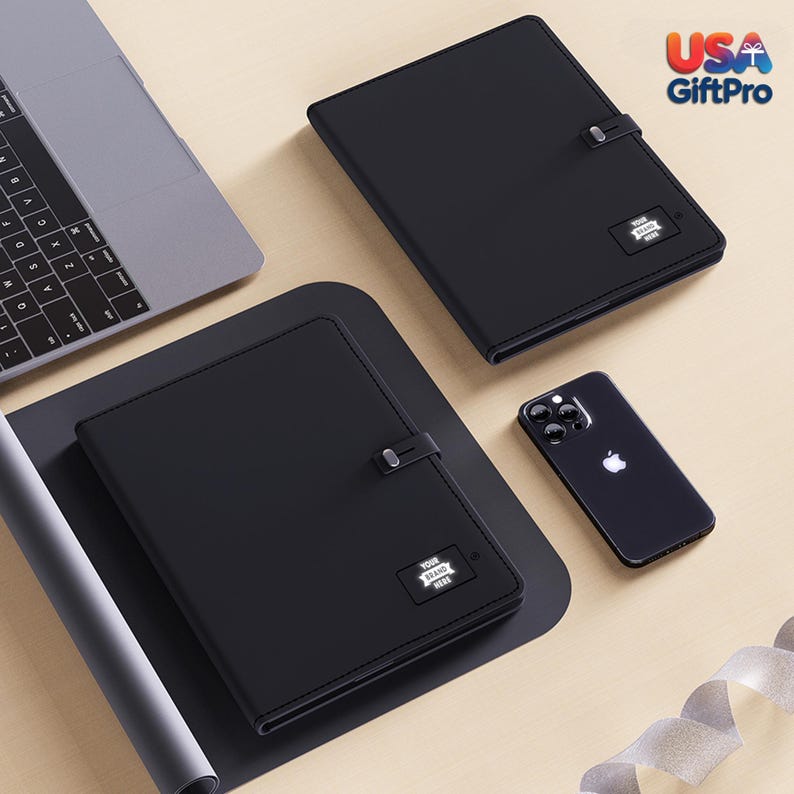 Light-up Portfolio Charger Notebook: Corporate Gift Set With Pen & 3-in ...