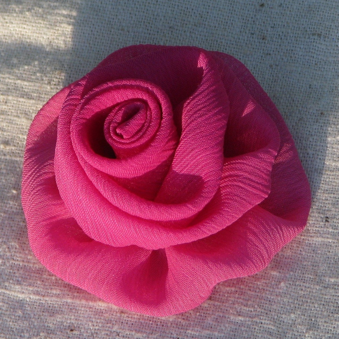 Pink Rose Hair Clip - Medium Flower Hair Clip in Soft Fuchsia Pink ...