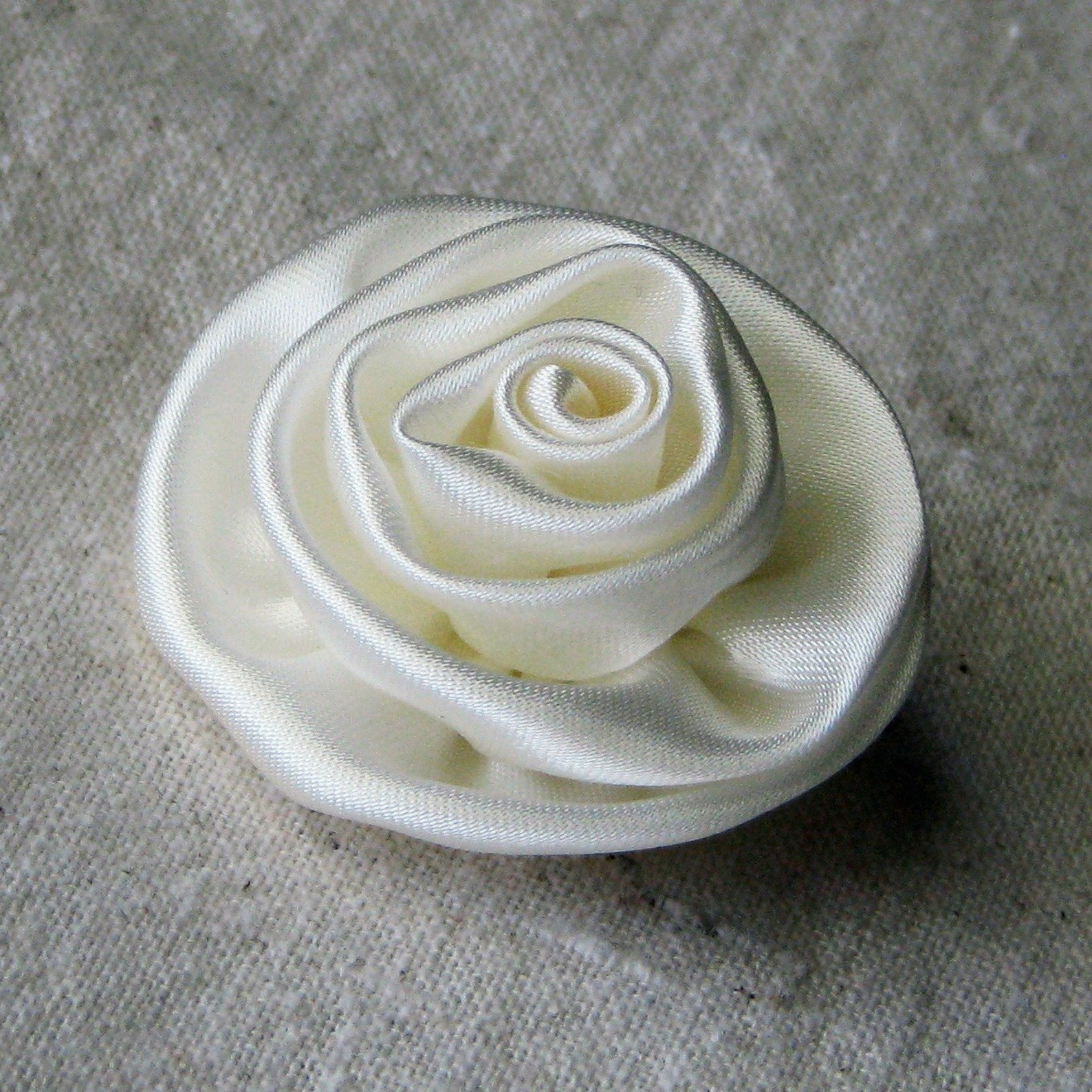 Ivory Satin Rose for Applique and Embellishment Plain Back 1 - Etsy
