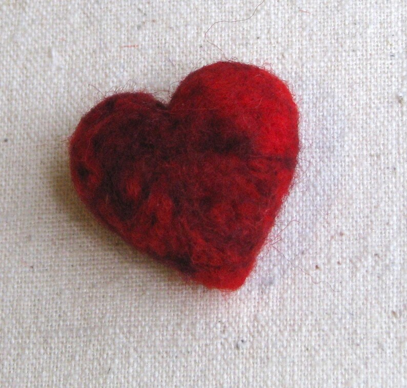 Felted Heart in Red Wool 3-D and About 1.5 Across - Etsy