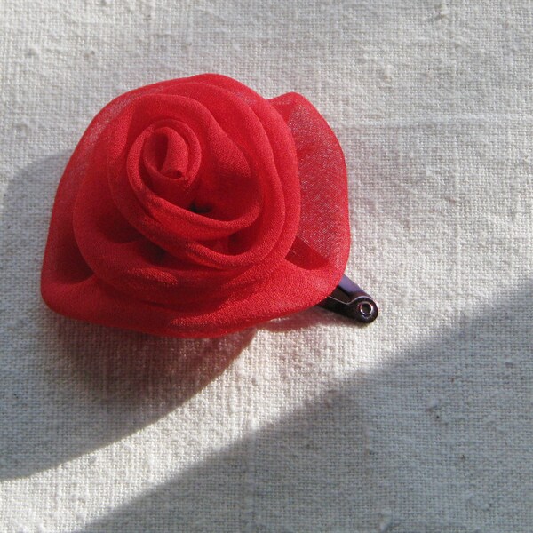 Red Rose Hair Clip - Etsy