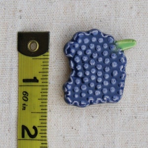 Grape Fridge Magnets, Glazed Ceramic Grape Clusters in Dark Purple and ...