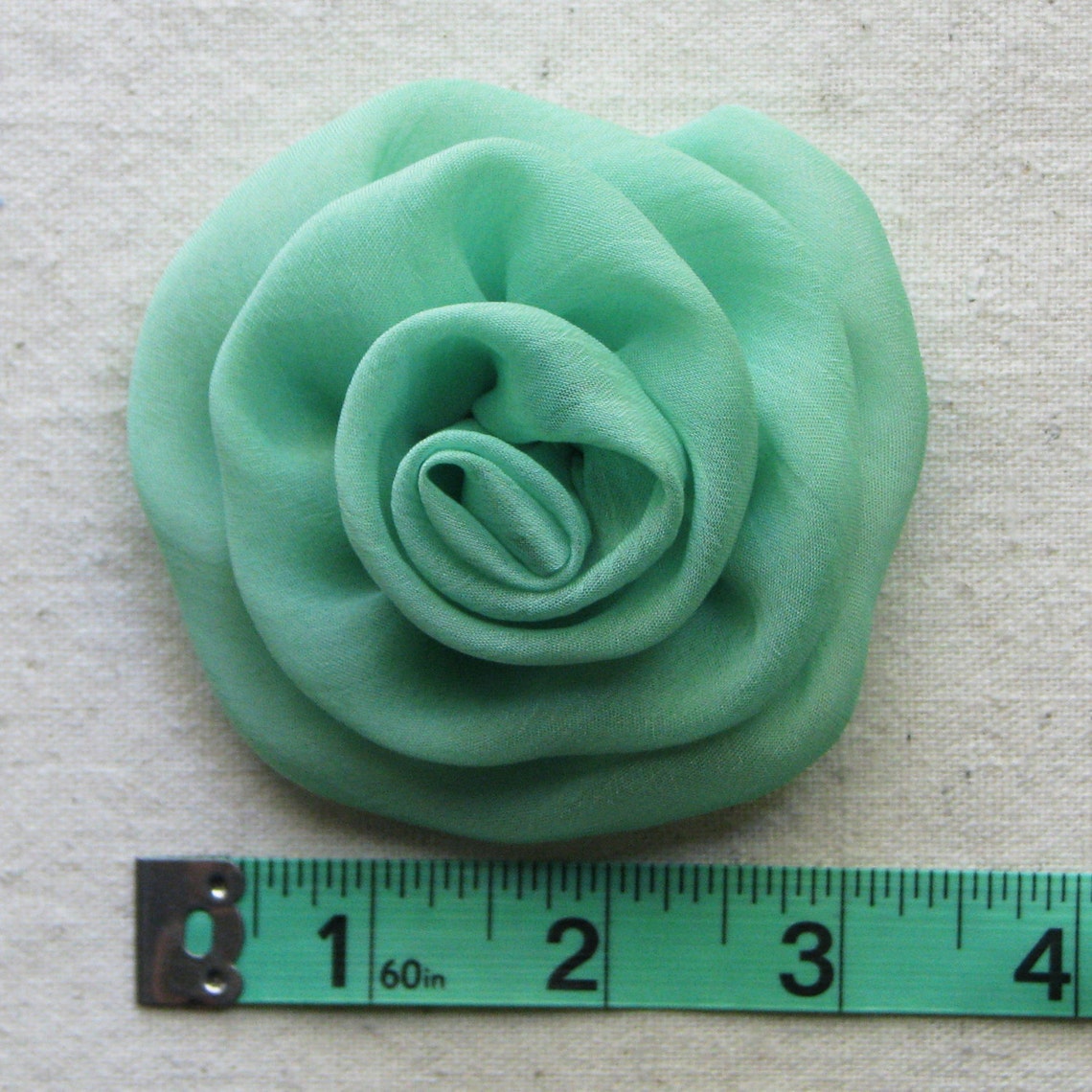Rose Hair Clip in Mint Green Chiffon, Medium - Etsy