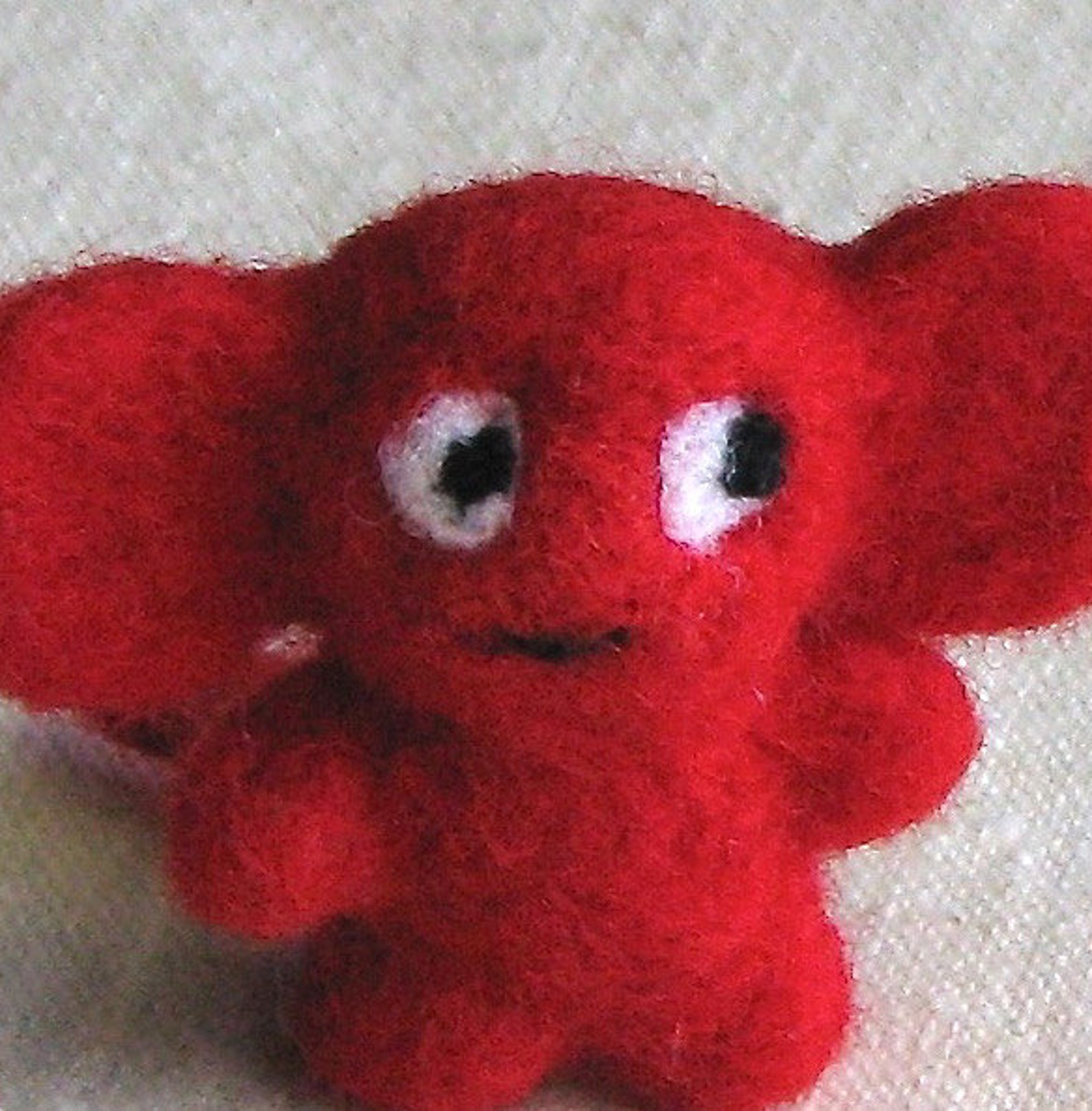 Mini Beastie or Monster Needle Felted Creature Bright Red | Etsy