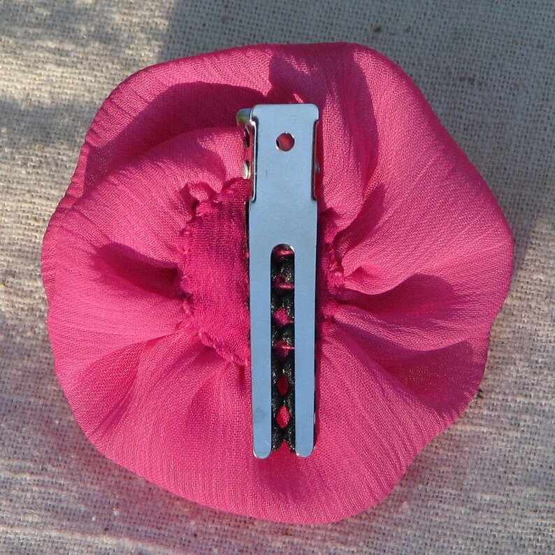 Pink Rose Hair Clip - Medium Flower Hair Clip in Soft Fuchsia Pink ...