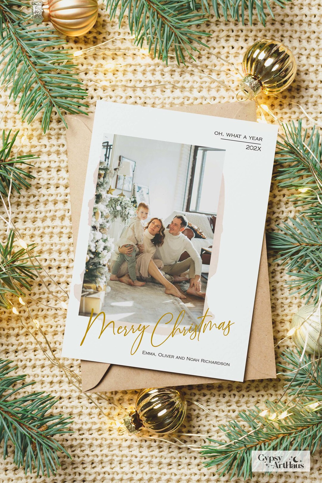 Editable Christmas Card Template Modern Minimalist Personalized DIY ...