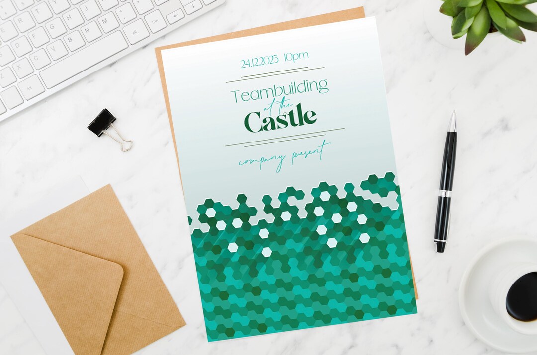 Editable TEAMBUILDING Party Card Invitation Webinar Template ...