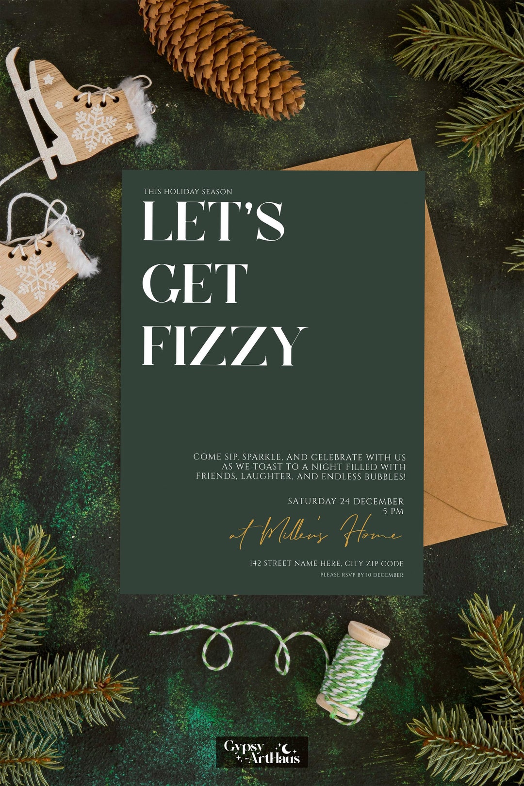 Editable Christmas Card Template Modern Minimalist Personalized DIY ...