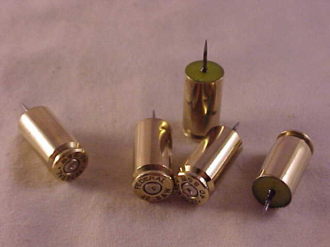 Bullet Casing Push Pins Brass .40 Caliber Set of 5 - Etsy