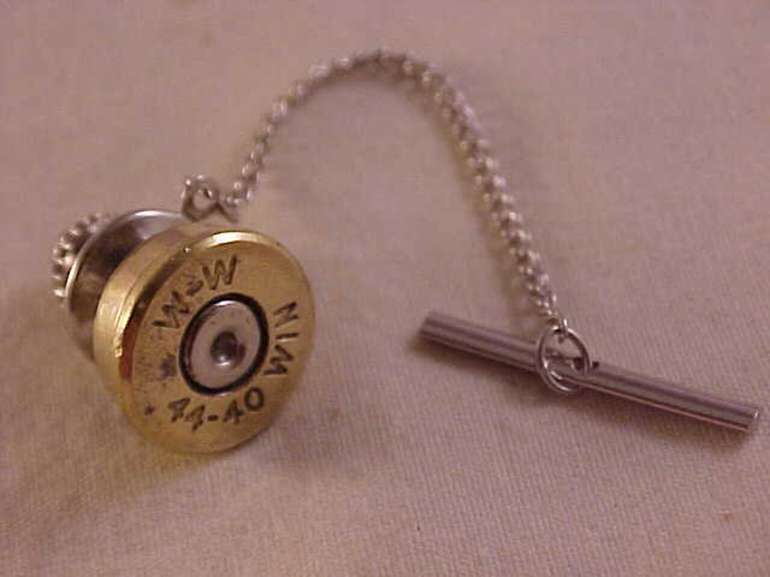 Bullet Tie Tack Winchester 44-40 Brass Shell Recycled Repurposed / Gift ...
