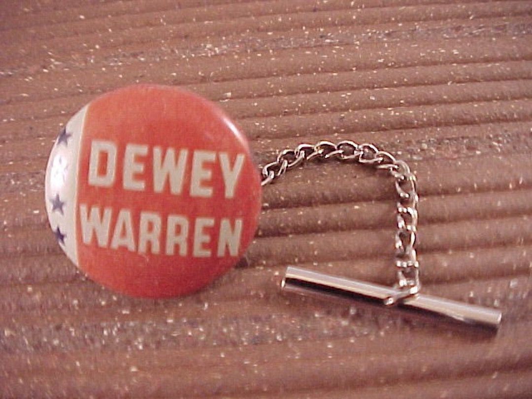 Tie Tack Dewey Warren Vintage Political Campaign Button - Etsy