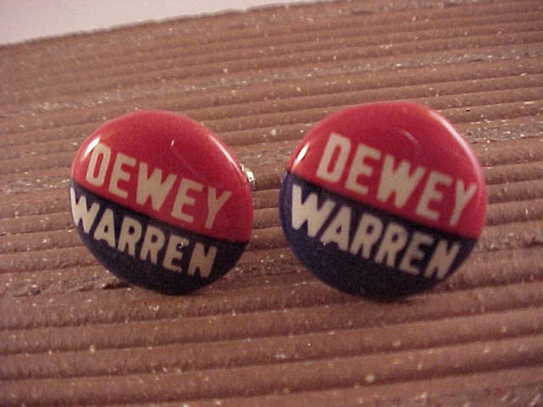 Dewey Warren Vintage Political Campaign Button Cuff Links - Etsy