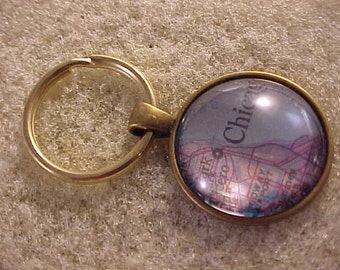 Chicago Map Key Ring | Etsy